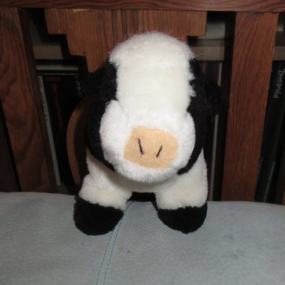 MOO MOOS | Toys | Black White Plush Baby Cow Calf Stuffed Animal | Poshmark
